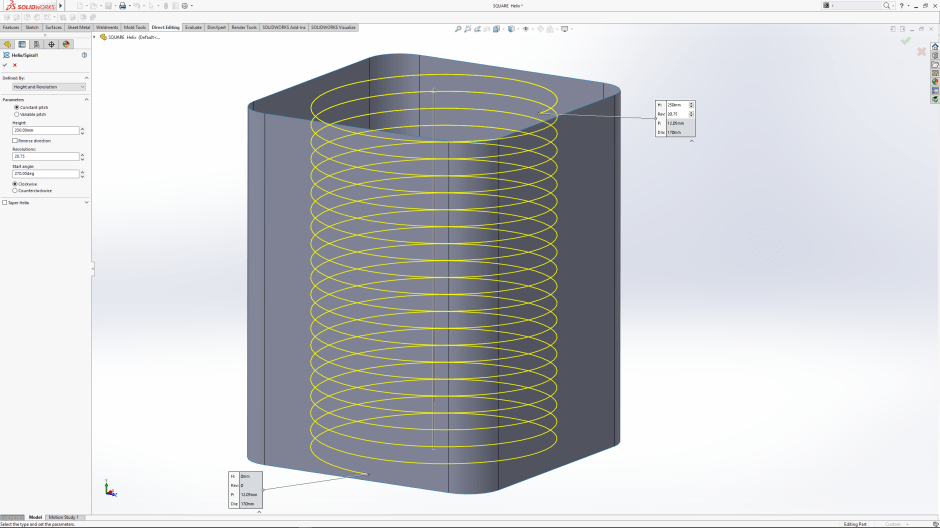 SOLIDWORKS – Fun with Helix’s and Sweep’s #SOLIDWORKS – Michael Lord